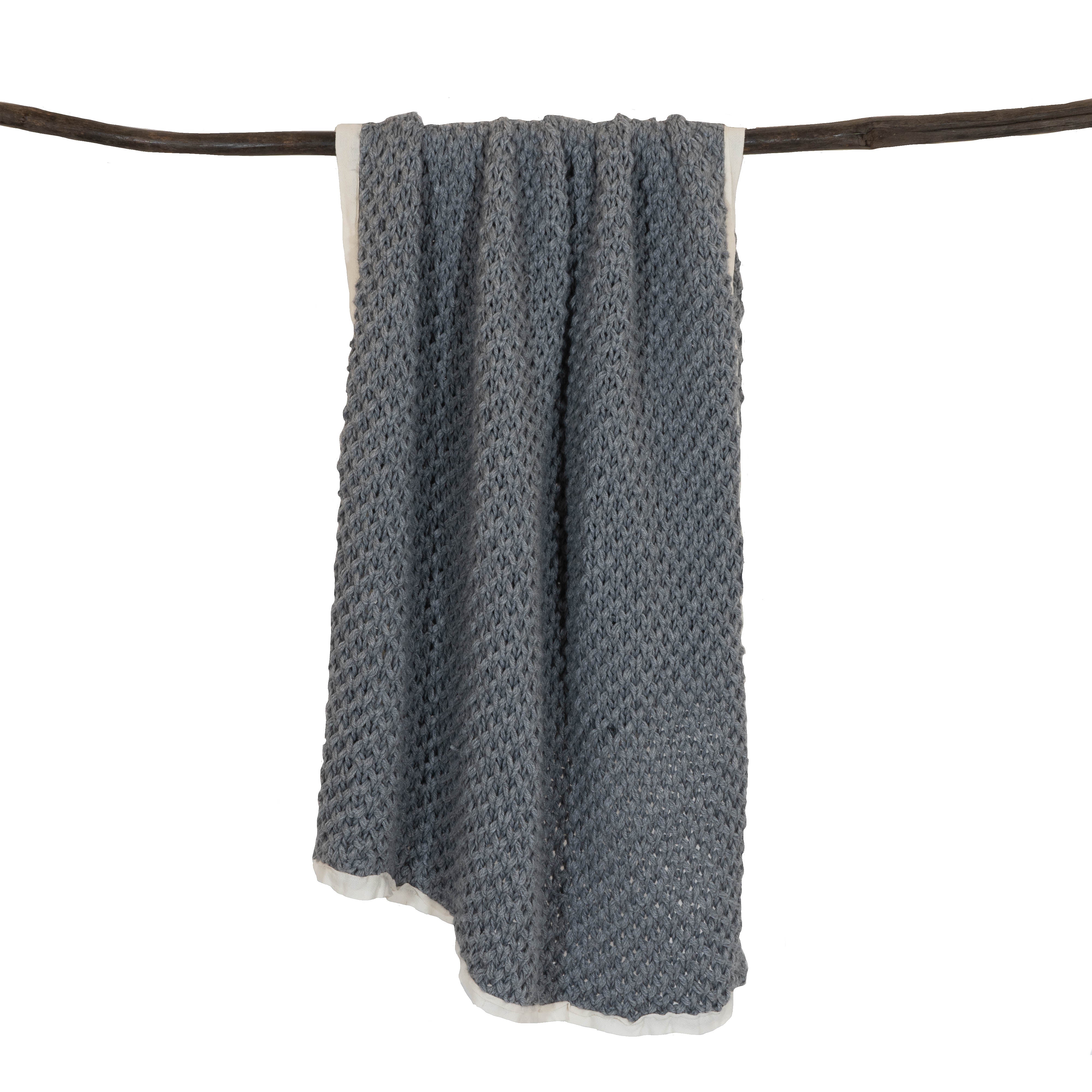 40" X 67" DARK GREY THROW WITH RIBBON – Elizabeth Dow Home